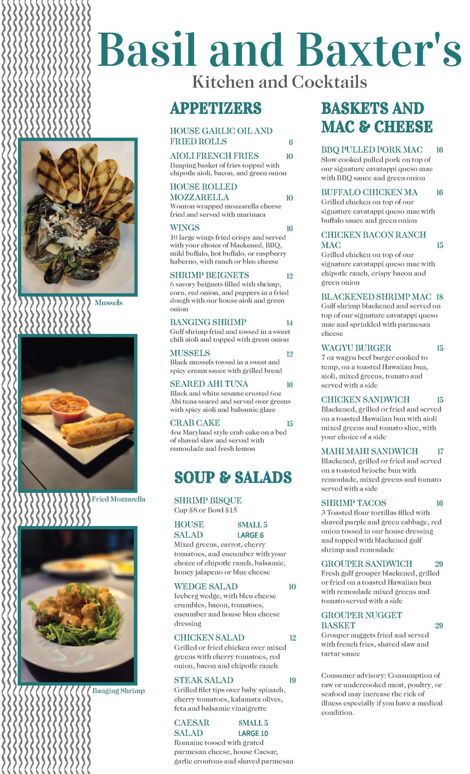 Menu – Basil and Baxters
